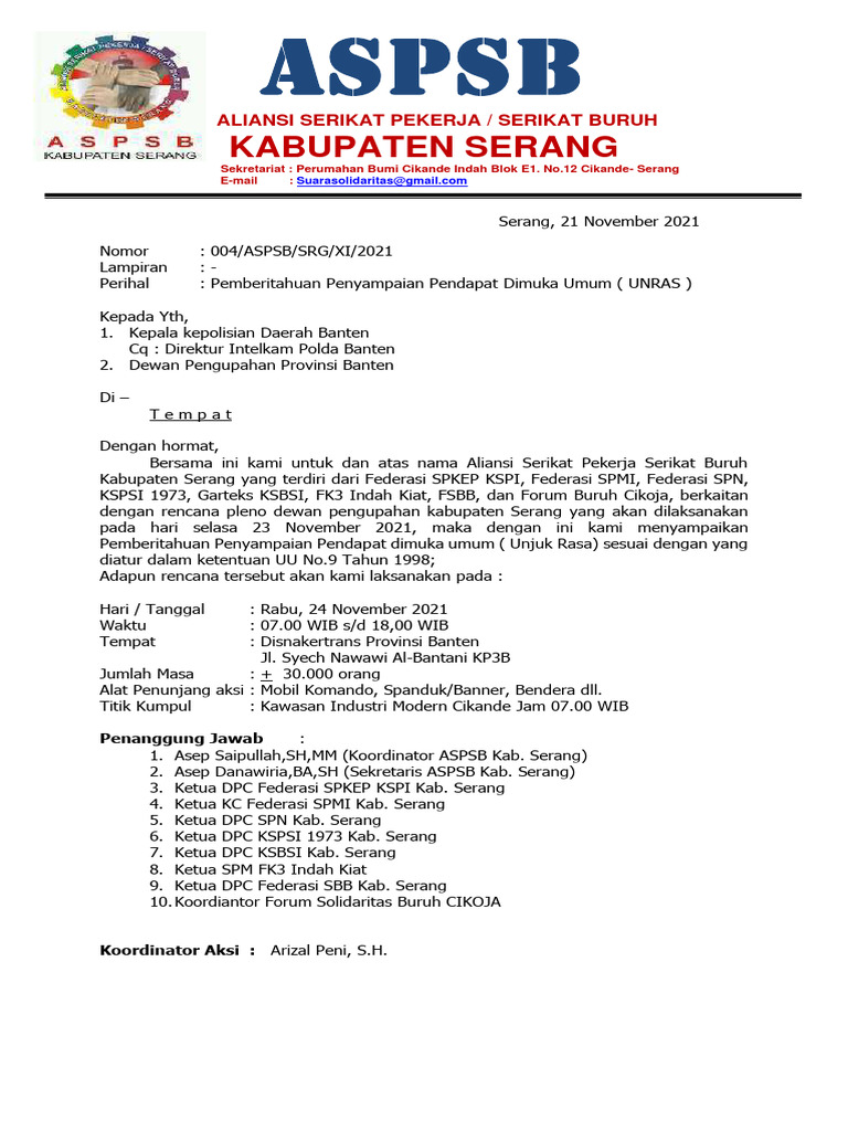 UnRas KP3B, ASPSB Serang | PDF