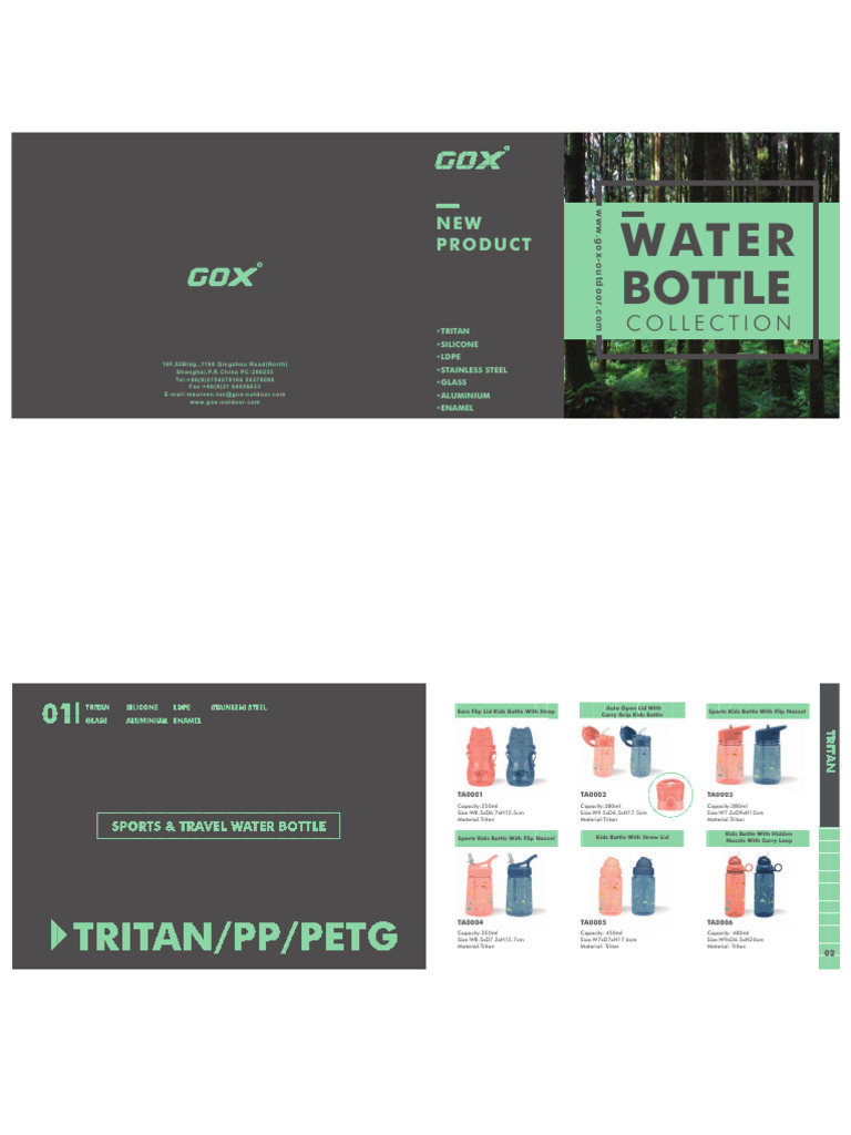 Water Bottle Collection Catalogue | PDF