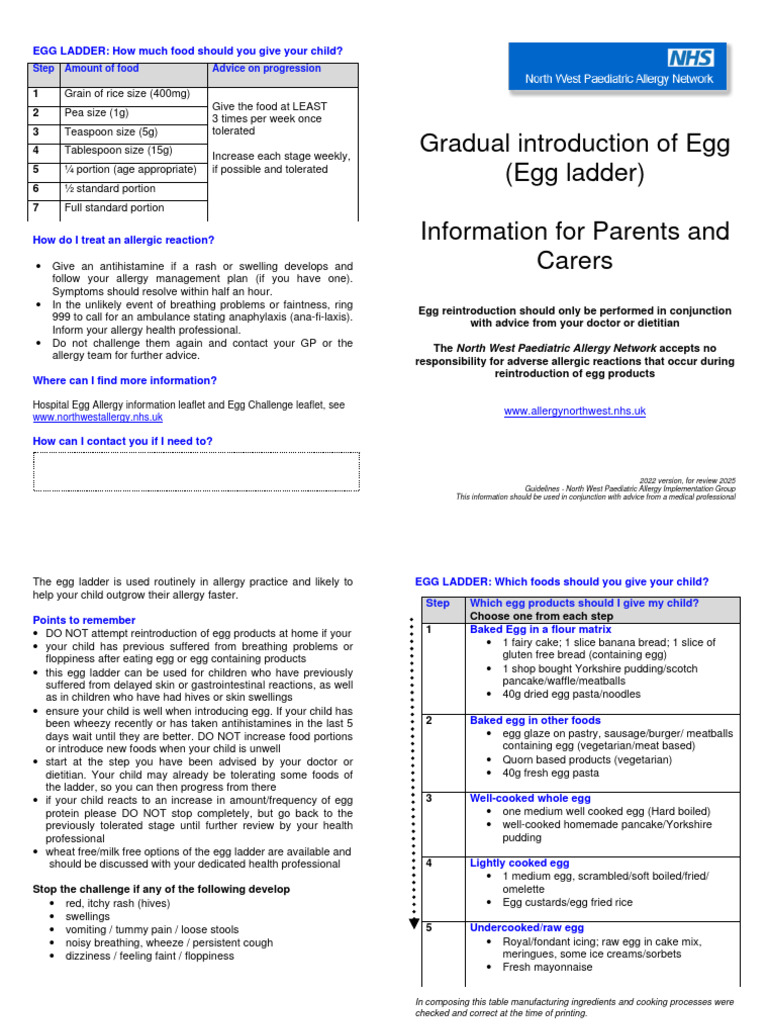 Egg Allergy Reintroduction Guide | PDF | Allergy | Breads