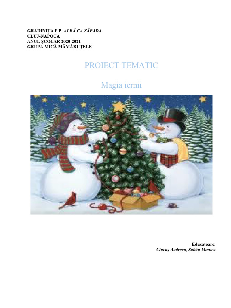 3 Proiect Tematic Magia Iernii | PDF