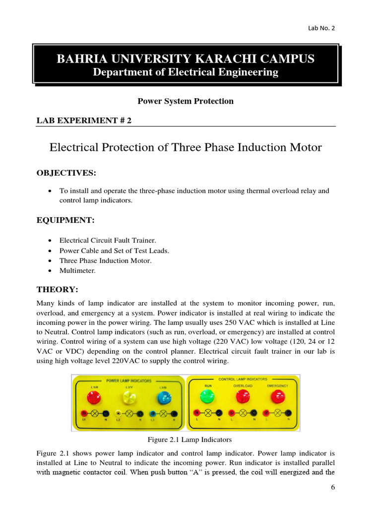 Electrical Protection for Induction Motors | PDF | Alternating Current ...