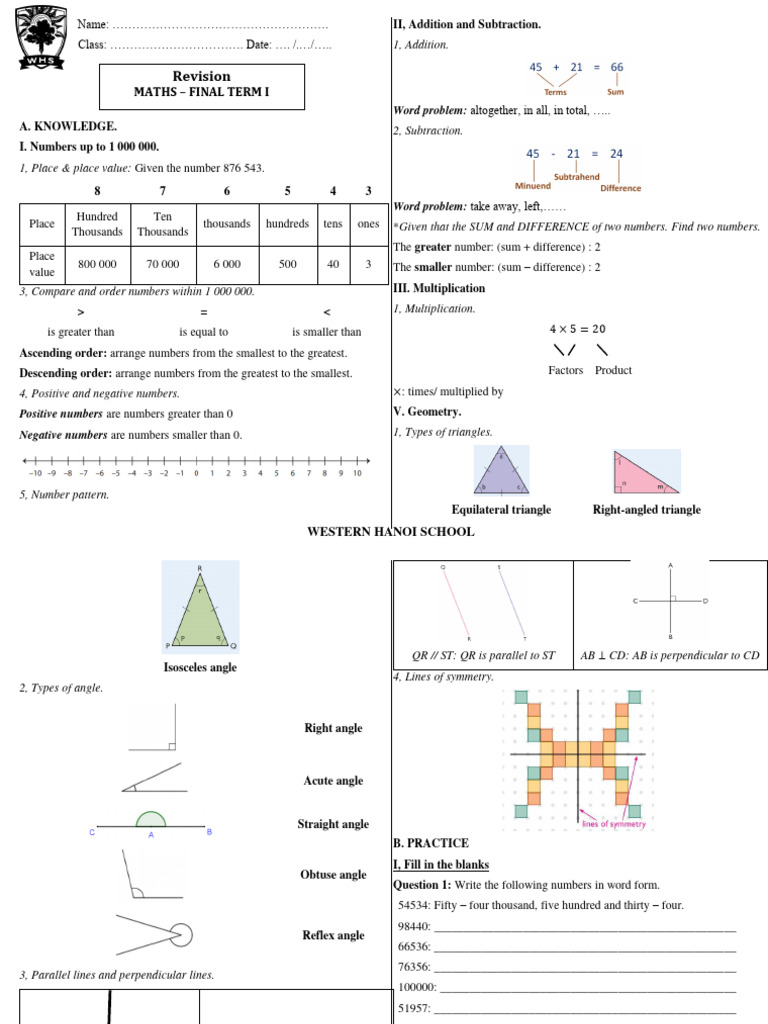 MATHS-Revision G5 | PDF | Mathematics | Arithmetic MATHS-Revision G5 | PDF | Mathematics | Arithmetic