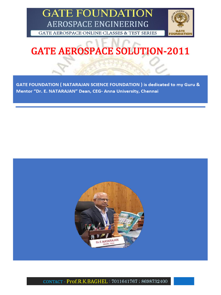 Gate Aerospace 2011 Solution | PDF | Dynamics (Mechanics) | Aerospace ...
