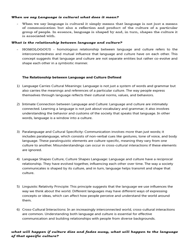 Language Is Cultural | PDF | Communication | Cognitive Science