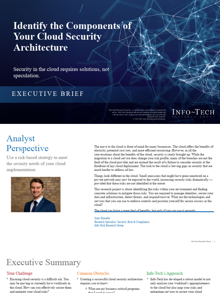 It Identify The Components of Your Cloud Security Architecture Executive Brief | PDF | Cloud ...