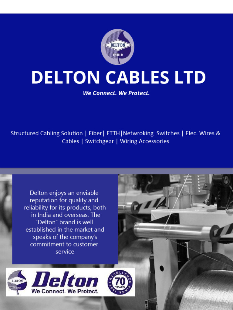Delton Cables-SCS Product PPT Gujarat LimiInfotech Limited | Download Free PDF | Optical Fiber ...