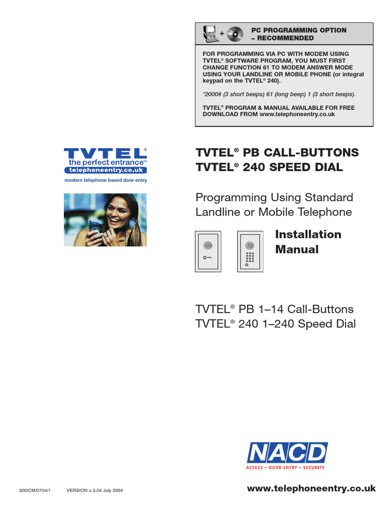 Manual Tvtel PB, 240 | PDF | Relay | Telephone