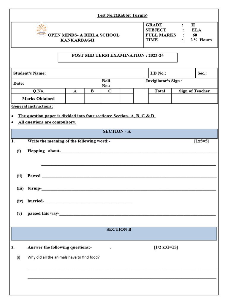 Practice Set-2 (Rabbit Turnip) | PDF