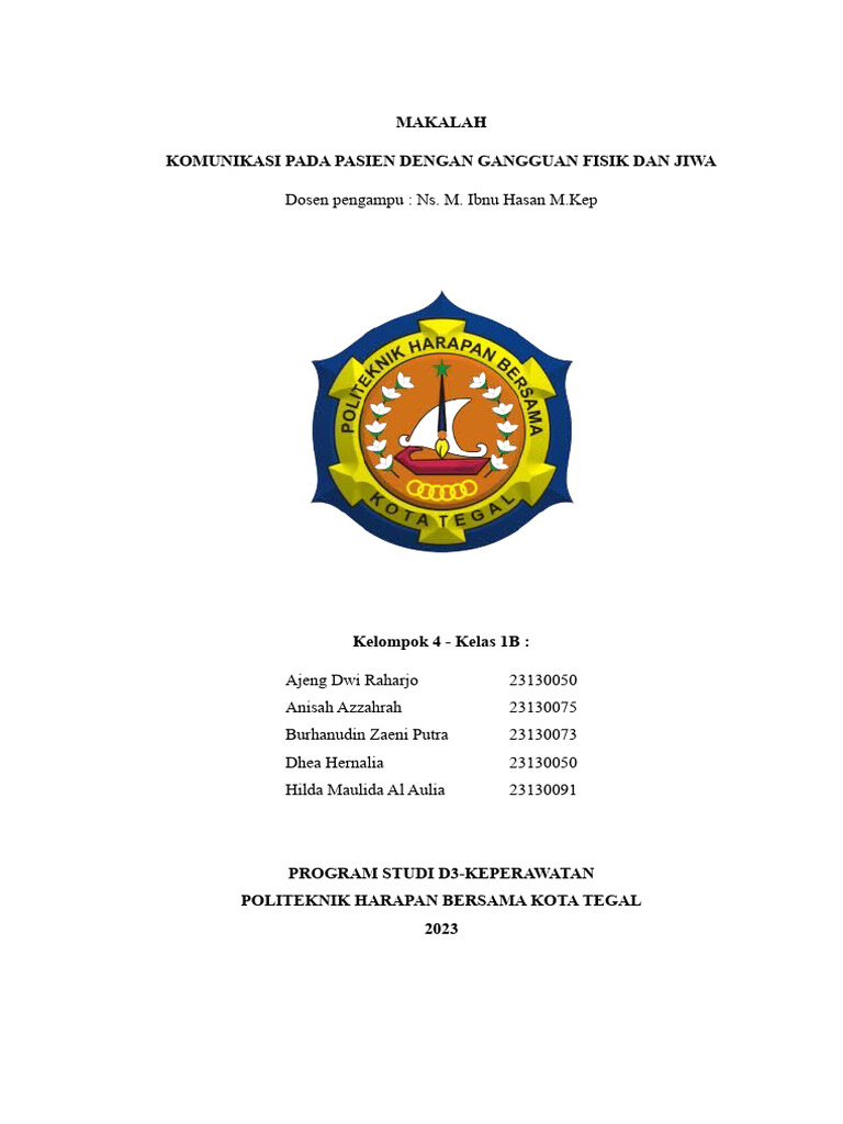 Komunikasi Terapeutik untuk Pasien Jiwa | PDF