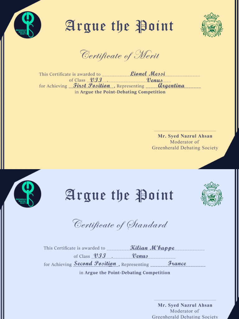 Certificate Examples | PDF