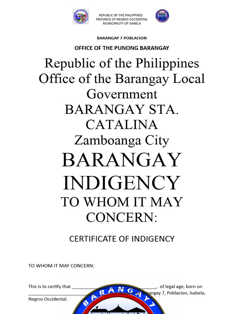 BRGY Indigency | PDF | Philippines