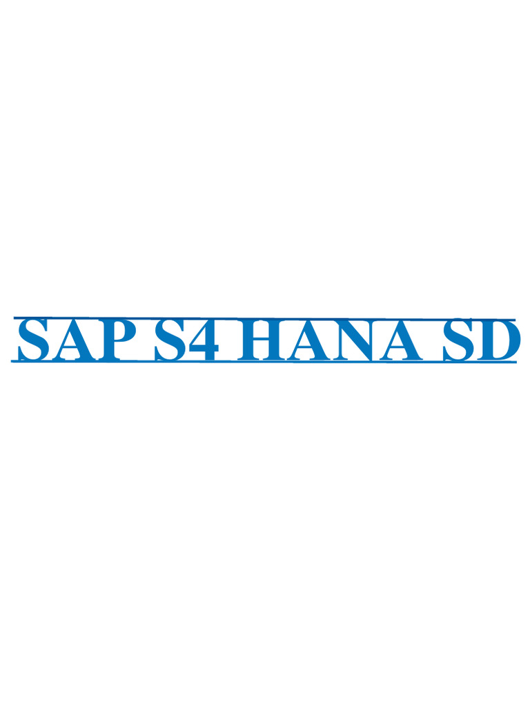 SAP S4 HANA SD | PDF SAP S4 HANA SD | PDF
