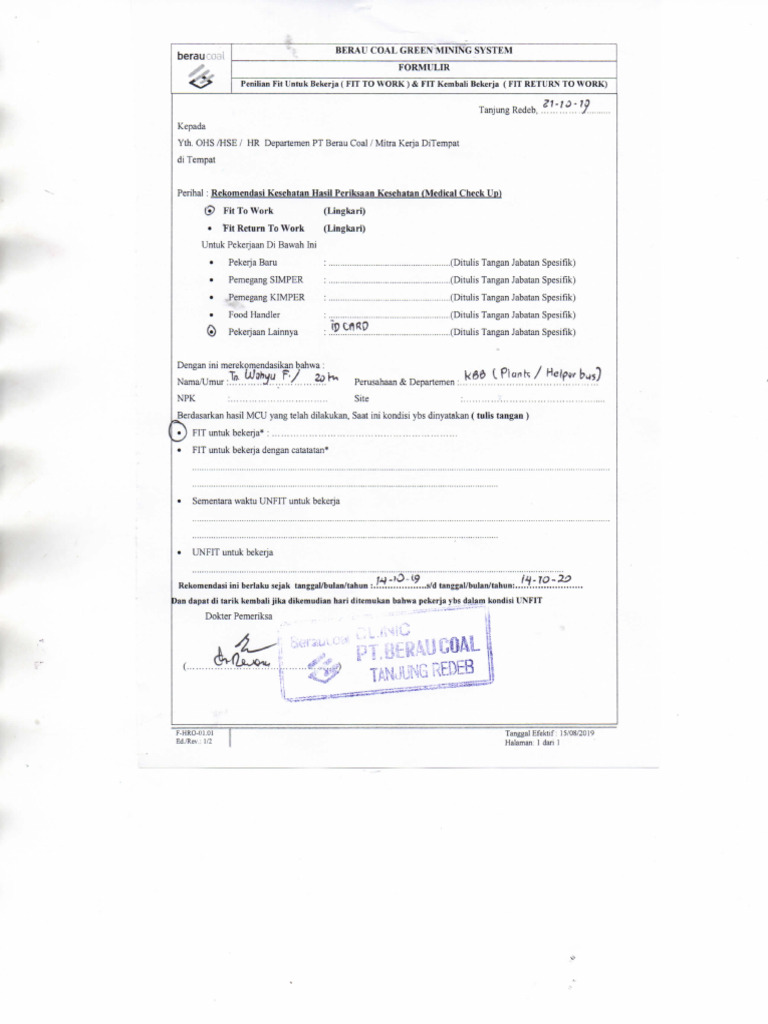 Fit To Work Wahyu New | PDF