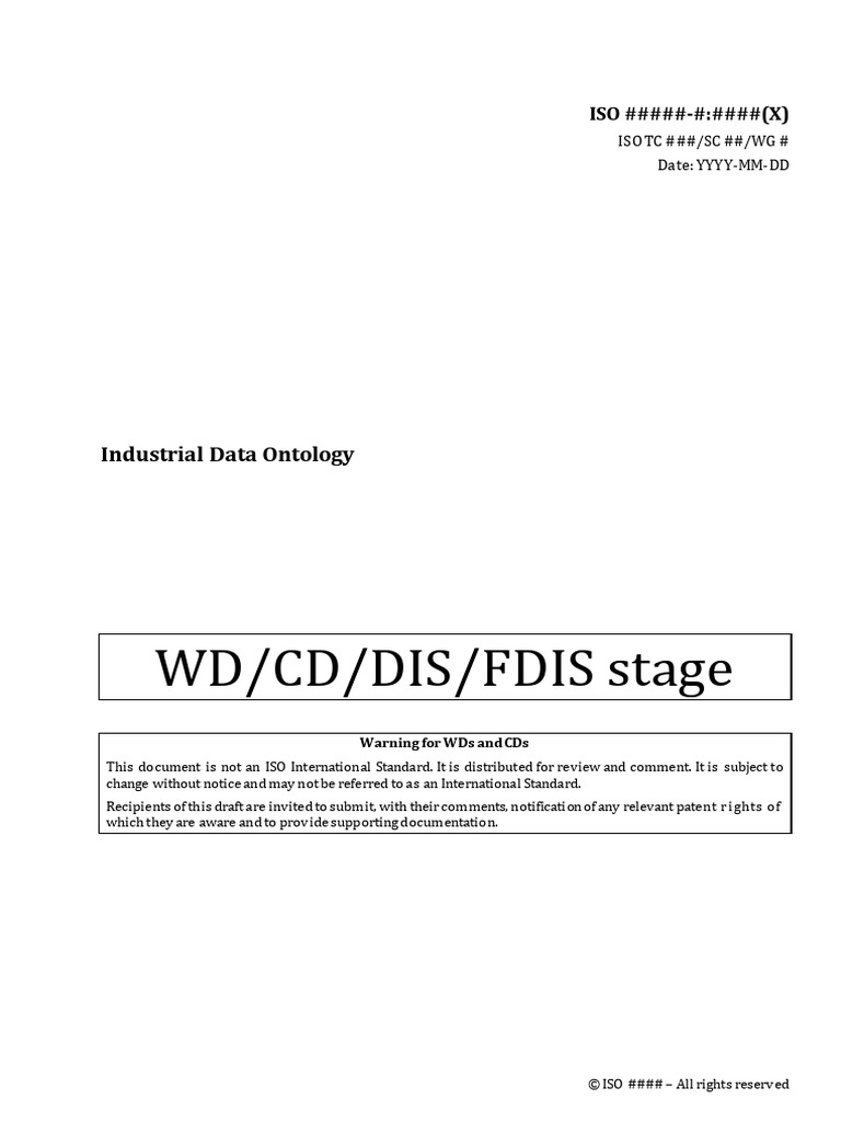 WD/CD/DIS/FDIS Stage: Industrial Data Ontology | PDF | Resource Description Framework | Computing