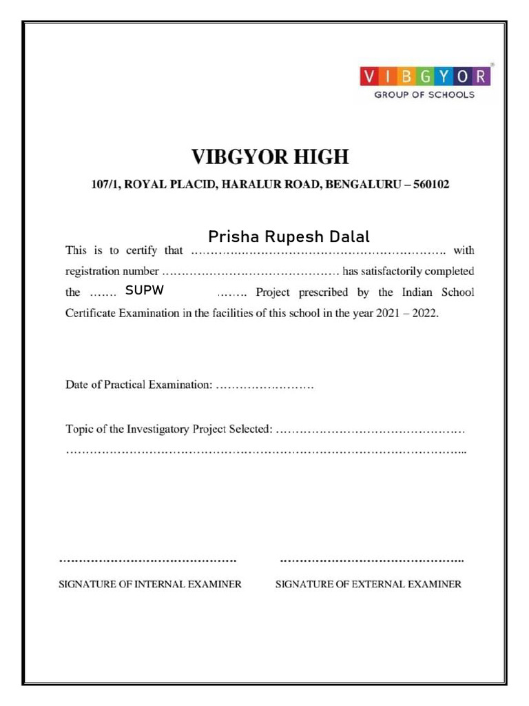 SUPW Project Prisha Dalal 10-b | PDF | Mangrove | Environmental Engineering