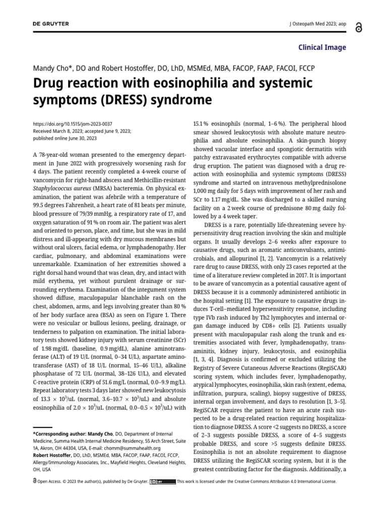 Drug Reaction With Eosinophilia and Systemic Sympt | PDF | Clinical ...
