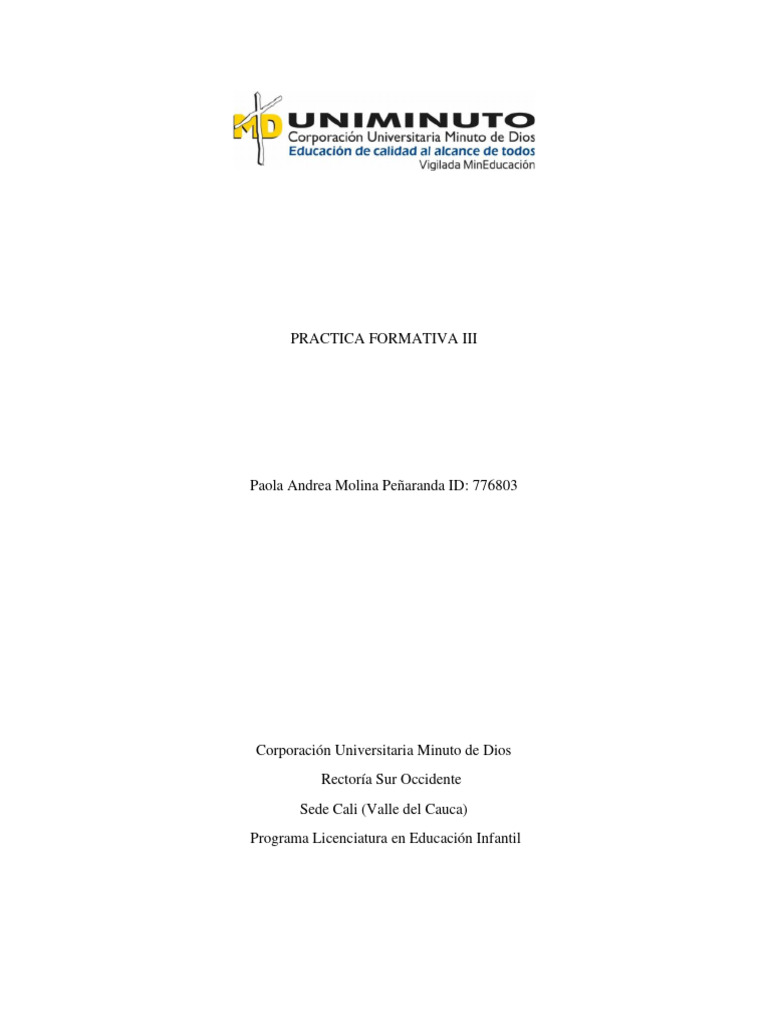 Relatoría Práctica Formativa III | PDF | Inclusión (Educación) | Enseñando