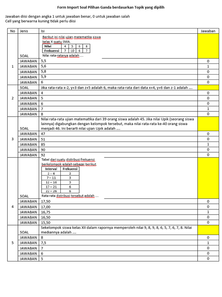 Pas Mat Wajib Kelas 12 All | PDF