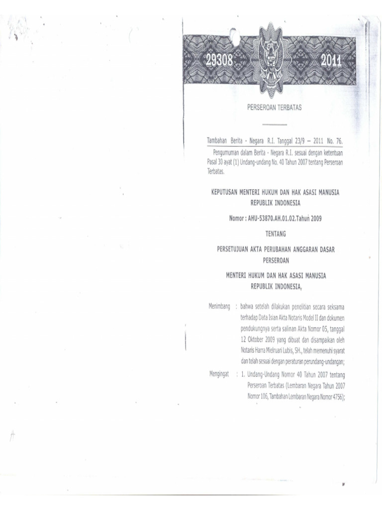 Tbnri 76 Akta No 5 Tahun 2009 | PDF