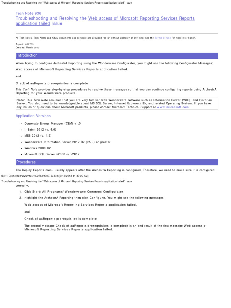 Tech Note 936 - Troubleshooting and Resolving The Web Access of ... Tech Note 936 - Troubleshooting and Resolving The Web Access of ...