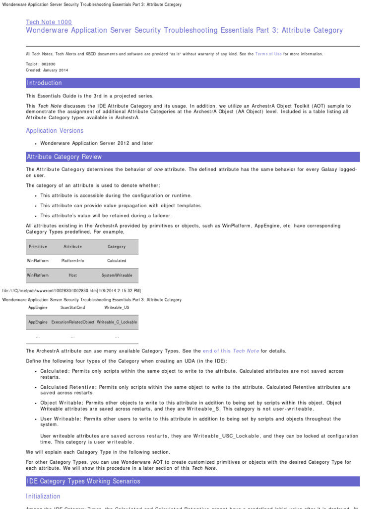 Tech Note 1000 Wonderware Application Server Security Troubleshooting Essentials Part 3