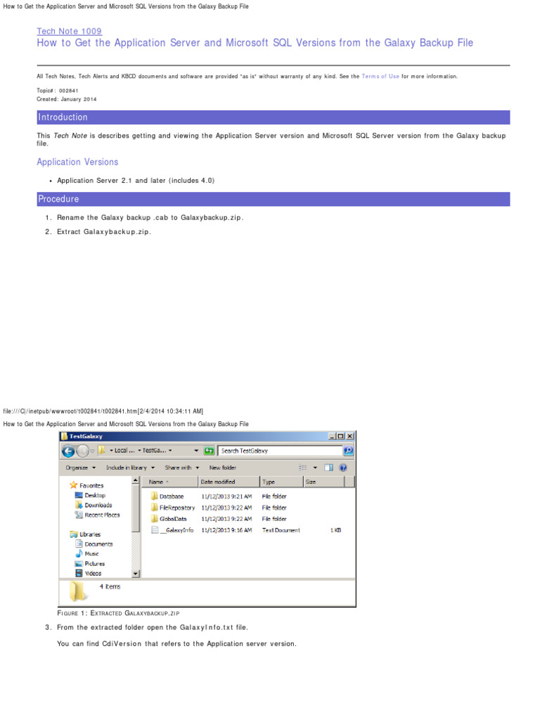Tech Note 1009 - How To Get The Application Server and Microsoft SQL Versions From The Galaxy ...