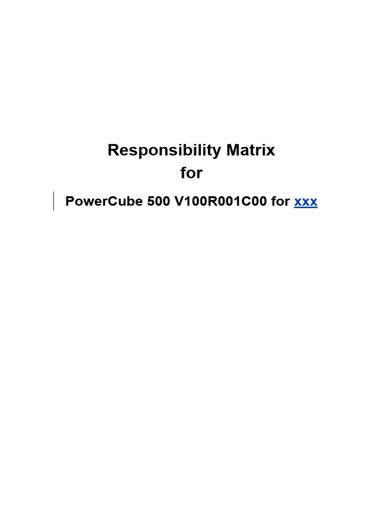 Responsibility Matrix - PowerCube 500 V100R001C00 | PDF | Warehouse ...