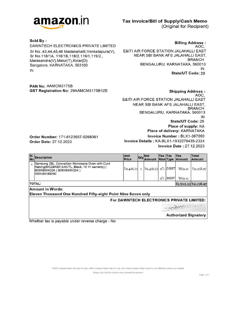 Samsung Invoice | PDF