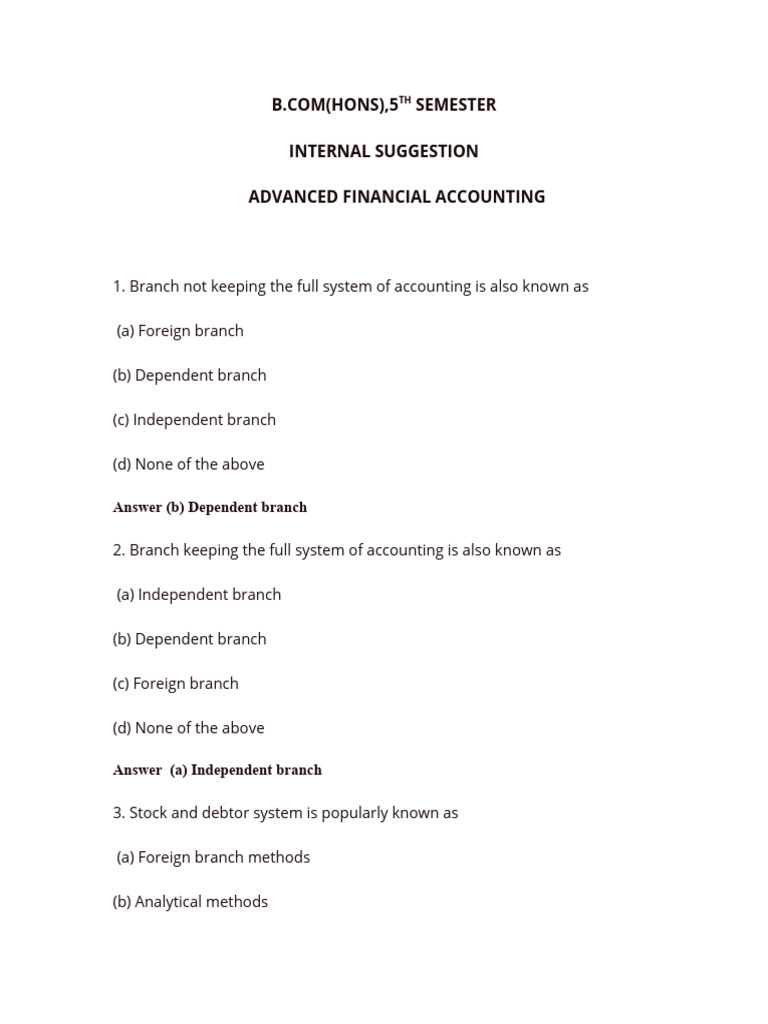 Advanced Financial Accounting | PDF | Depreciation | Expense Advanced Financial Accounting | PDF | Depreciation | Expense