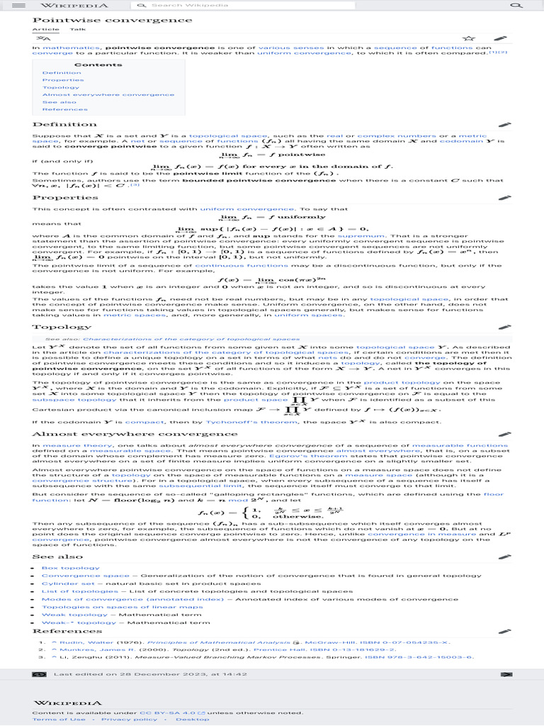 Pointwise Convergence Explained | PDF | Limit (Mathematics) | Real Analysis