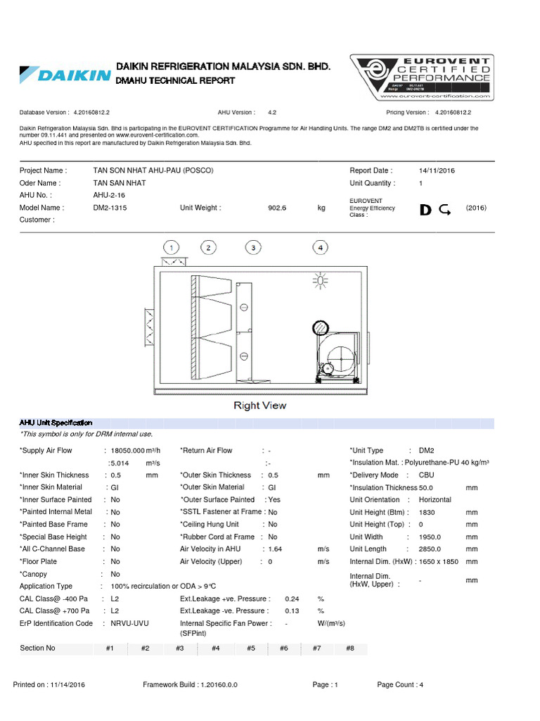 AHU, PAU-Technical Data | PDF | Pipe (Fluid Conveyance) | Electrical Engineering