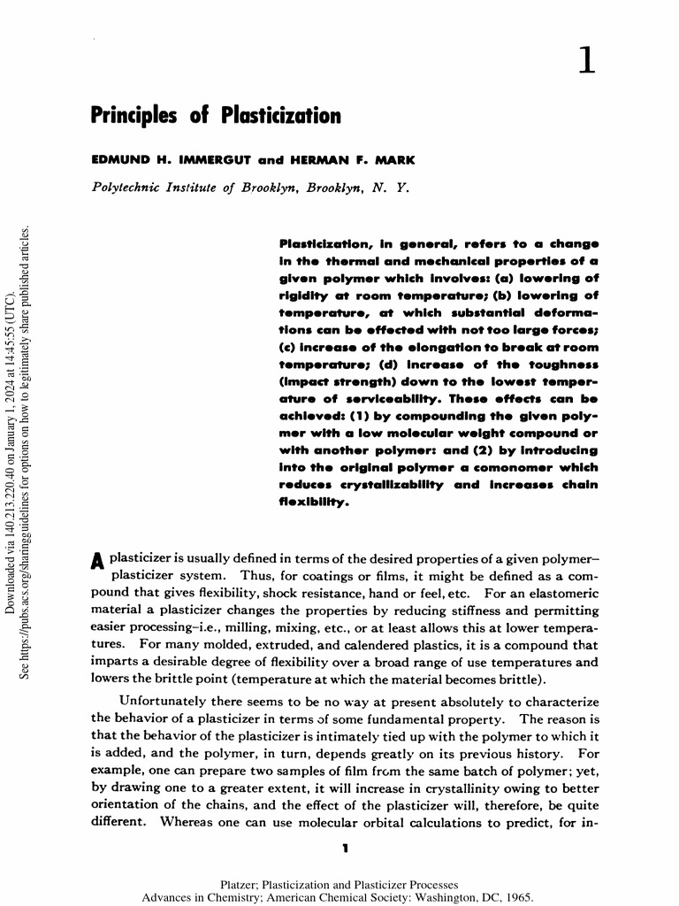Polymer Plasticization Guide | PDF | Polymers | Intermolecular Force