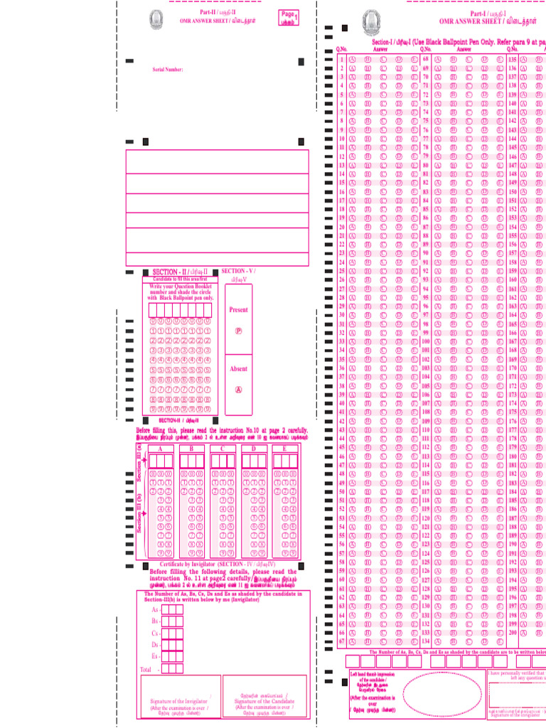 Omr Sheet Model | PDF | Optical Character Recognition