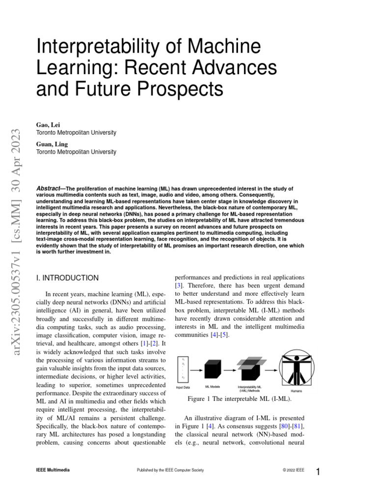 Interpretability of Machine Learning: Recent Advances and Future ...