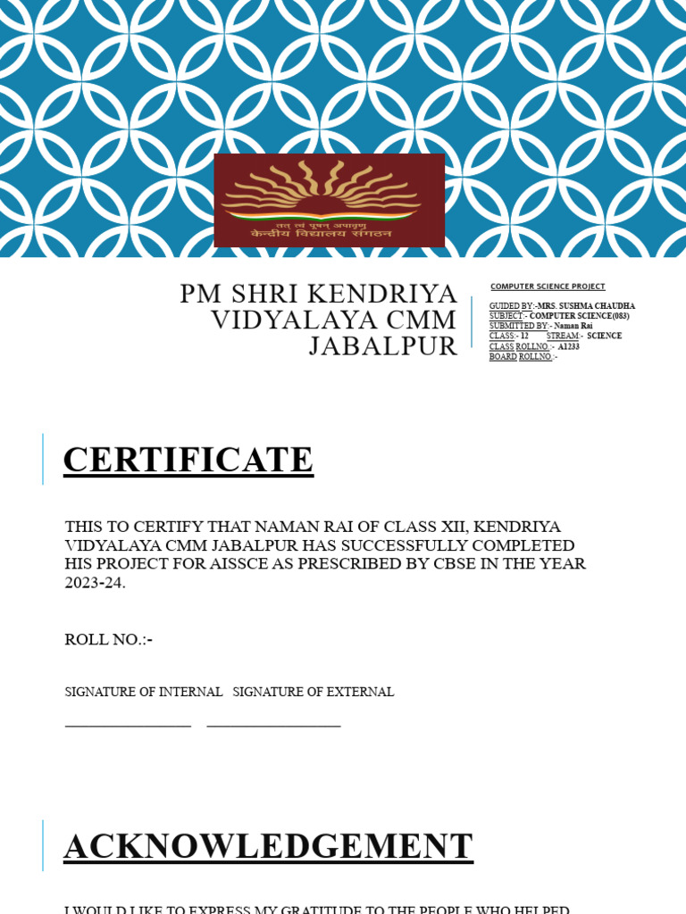 Pm Shri Kendriya Vidyalaya Cmm Pdf Databases Python Programming 2188