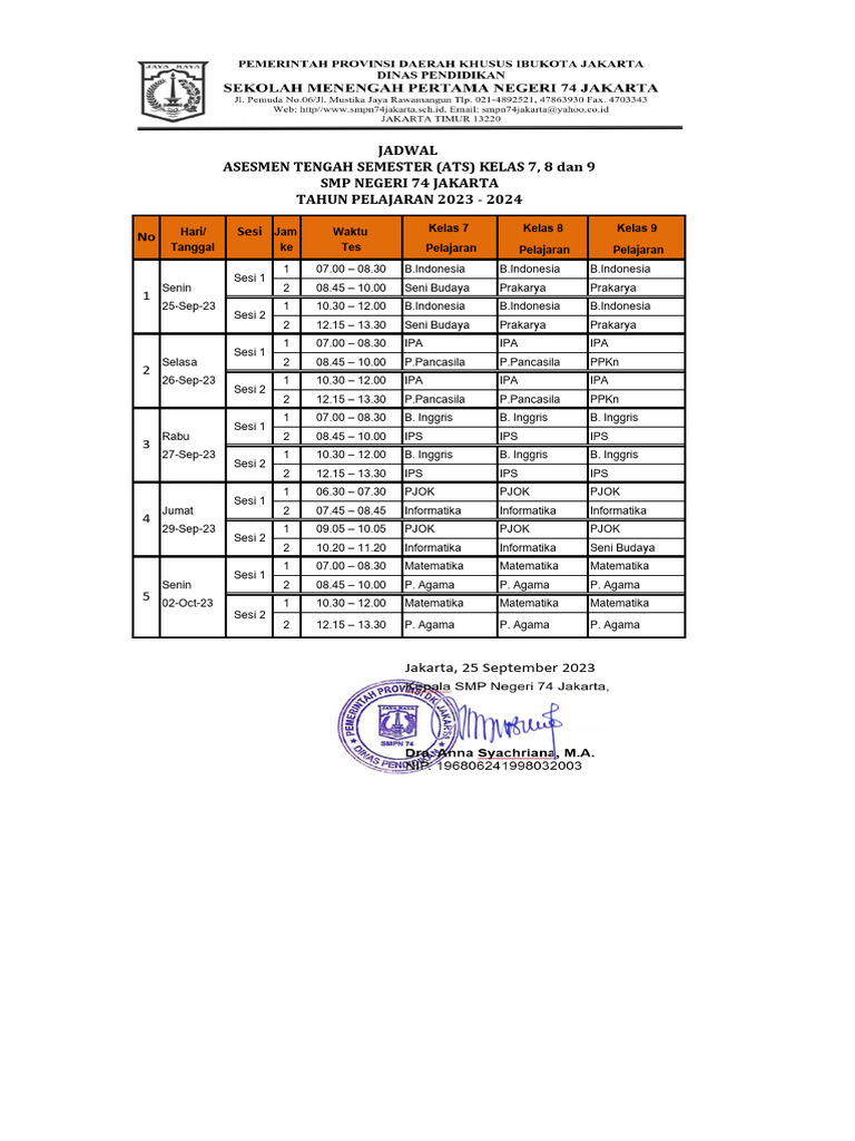 Jadwal ATS 12324 | PDF