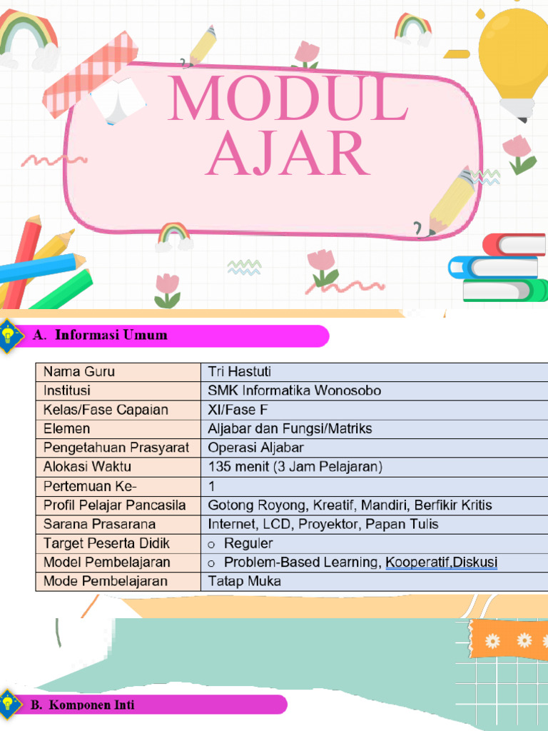Modul Ajar Matriks | PDF