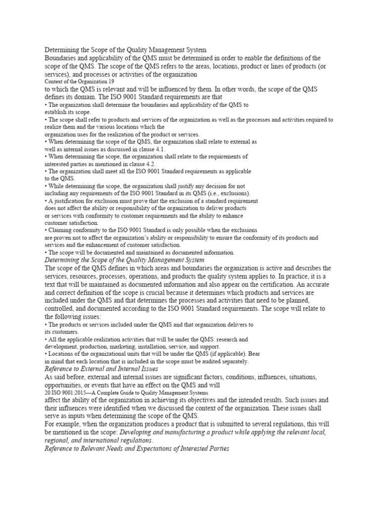 Determining The Scope of The Quality Management System | PDF | Quality ...