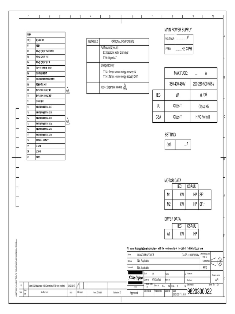 Šeme kompresora GA90 | PDF | Computer Engineering | Electrical Components