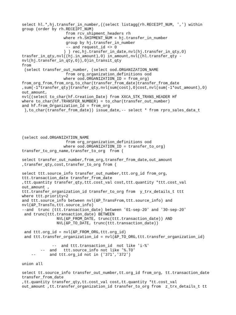Transfer Out | PDF | Sql | Databases