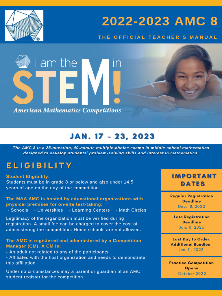 2022-2023 AMC 8 Teacher's Manual (Updated Jan. 2023) | Download Free ...