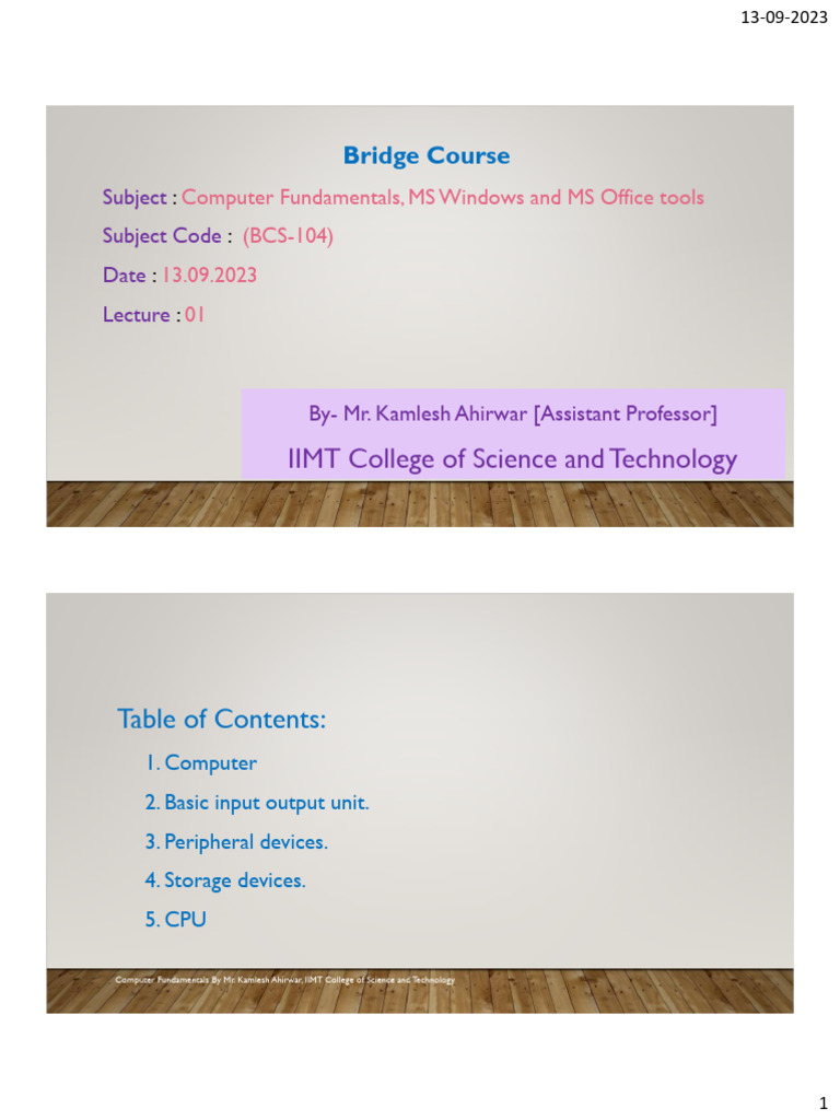 Bridge Course 1 For Computer Fundamentals | PDF | Computer Data Storage ... Bridge Course 1 For Computer Fundamentals | PDF | Computer Data Storage ...