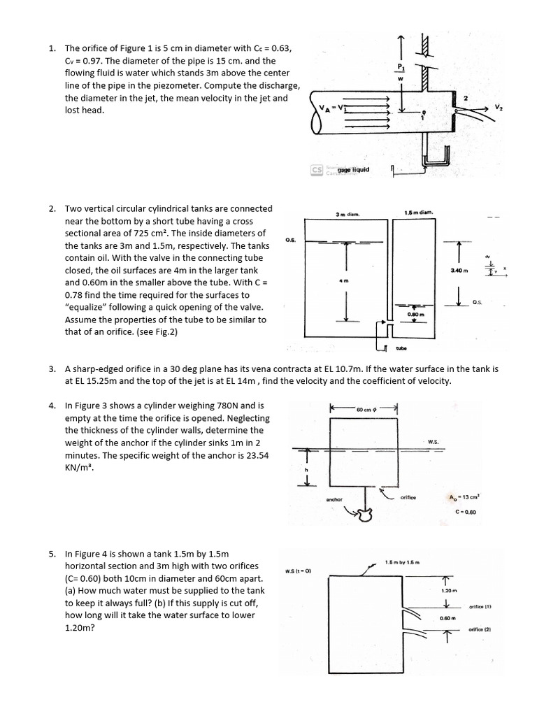 Orifice Practice Problems | PDF