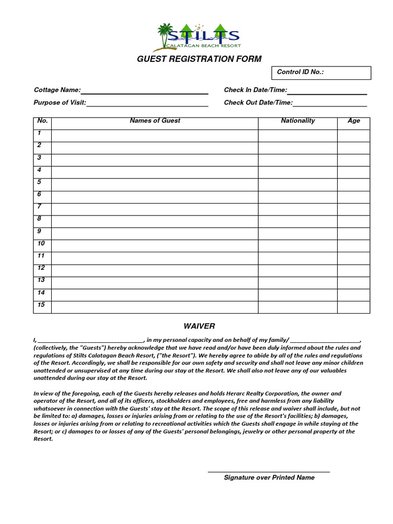 Guest-Registration-and-Health-Declaration-Form | PDF | Justice | Crime ...