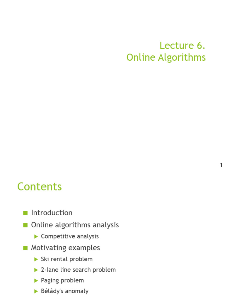 Lecture 6 - Online - Algorithms | PDF | Mathematical Logic | Algorithms And Data Structures