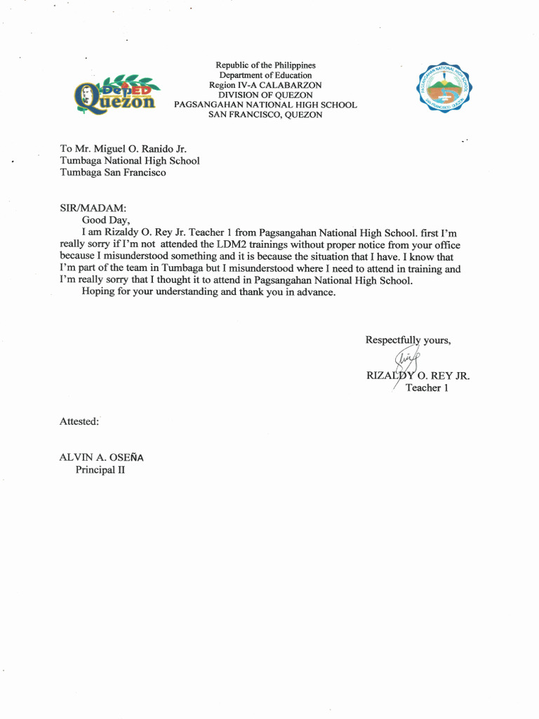 Explation Letter ROR | PDF