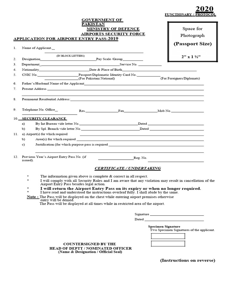 Airport Entry Pass Application Guide | PDF | Identity Document ...