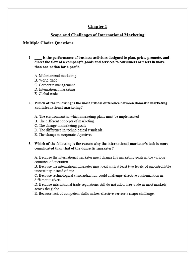 Multiple Choice Questions | PDF | Marketing | Profit (Economics)