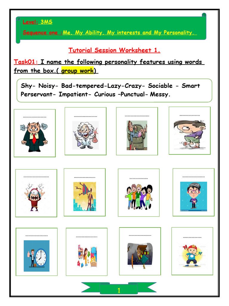 Tutorial Session Worksheet 1 | PDF