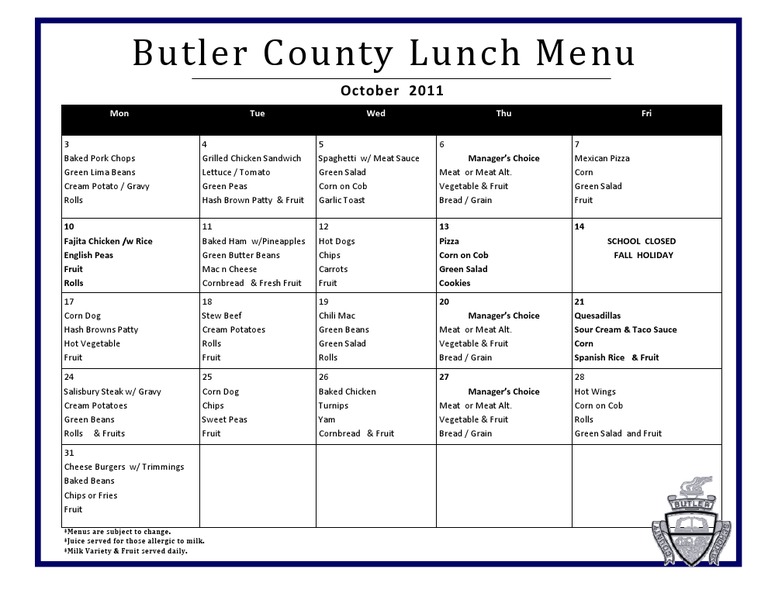 Oct Lunch | PDF | French Fries | Cuisine